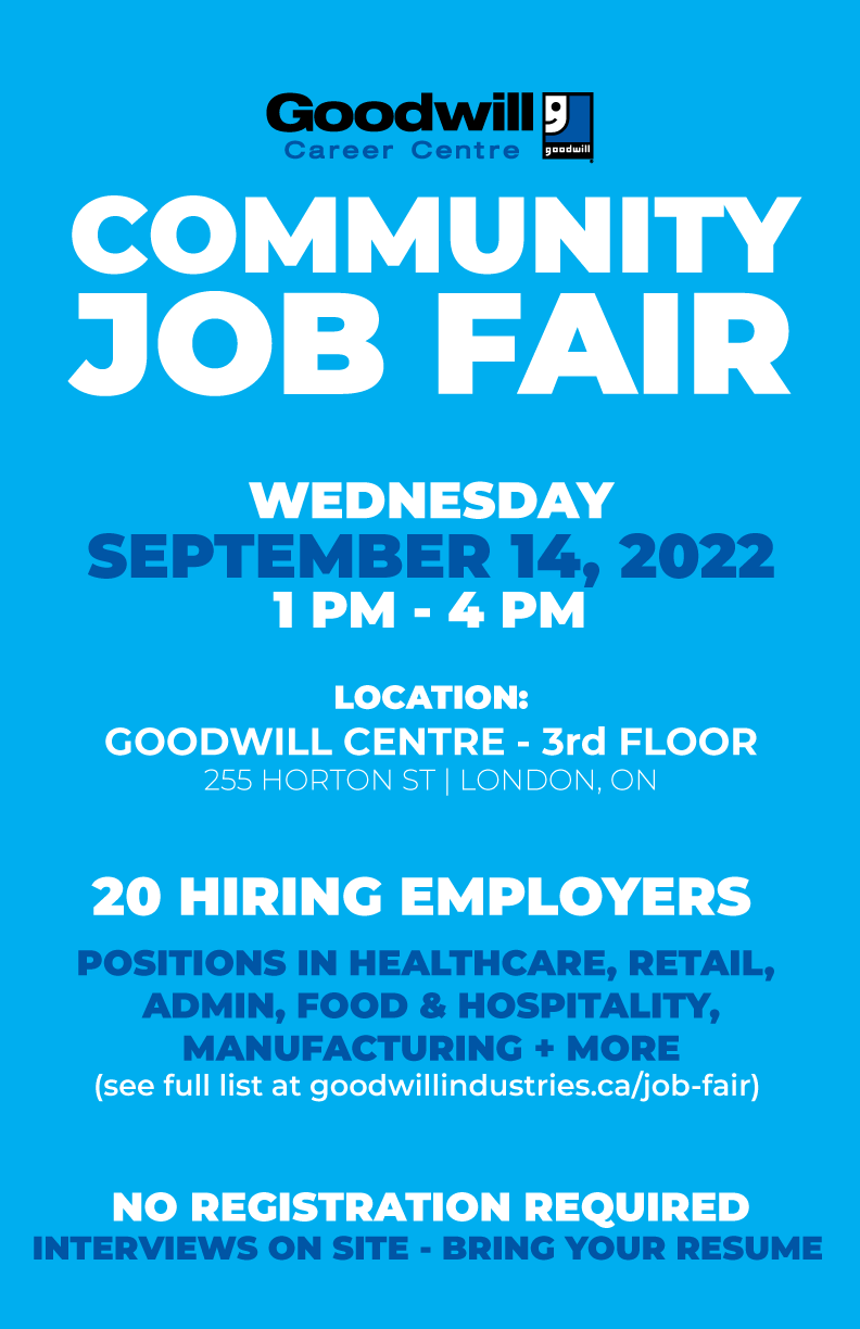 Community Job Fair in London on September 14th. - Goodwill