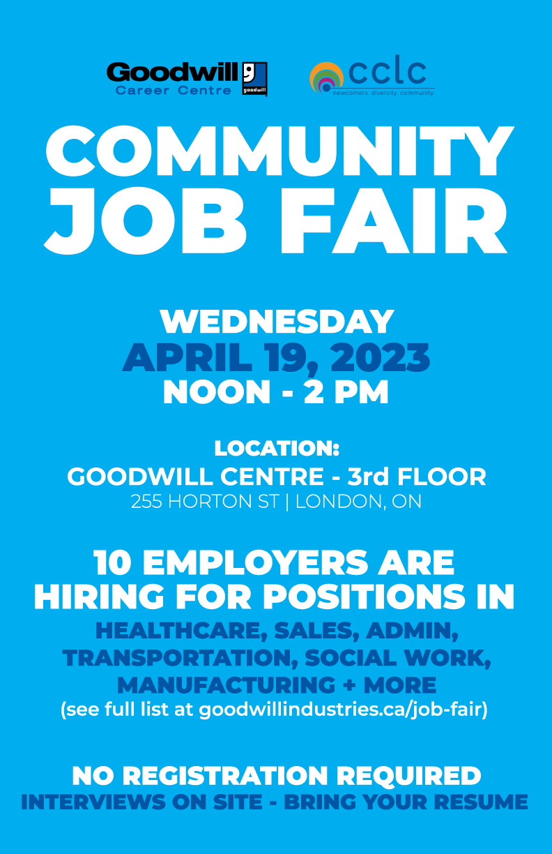 Community Job Fair in London on April 19th. - Goodwill