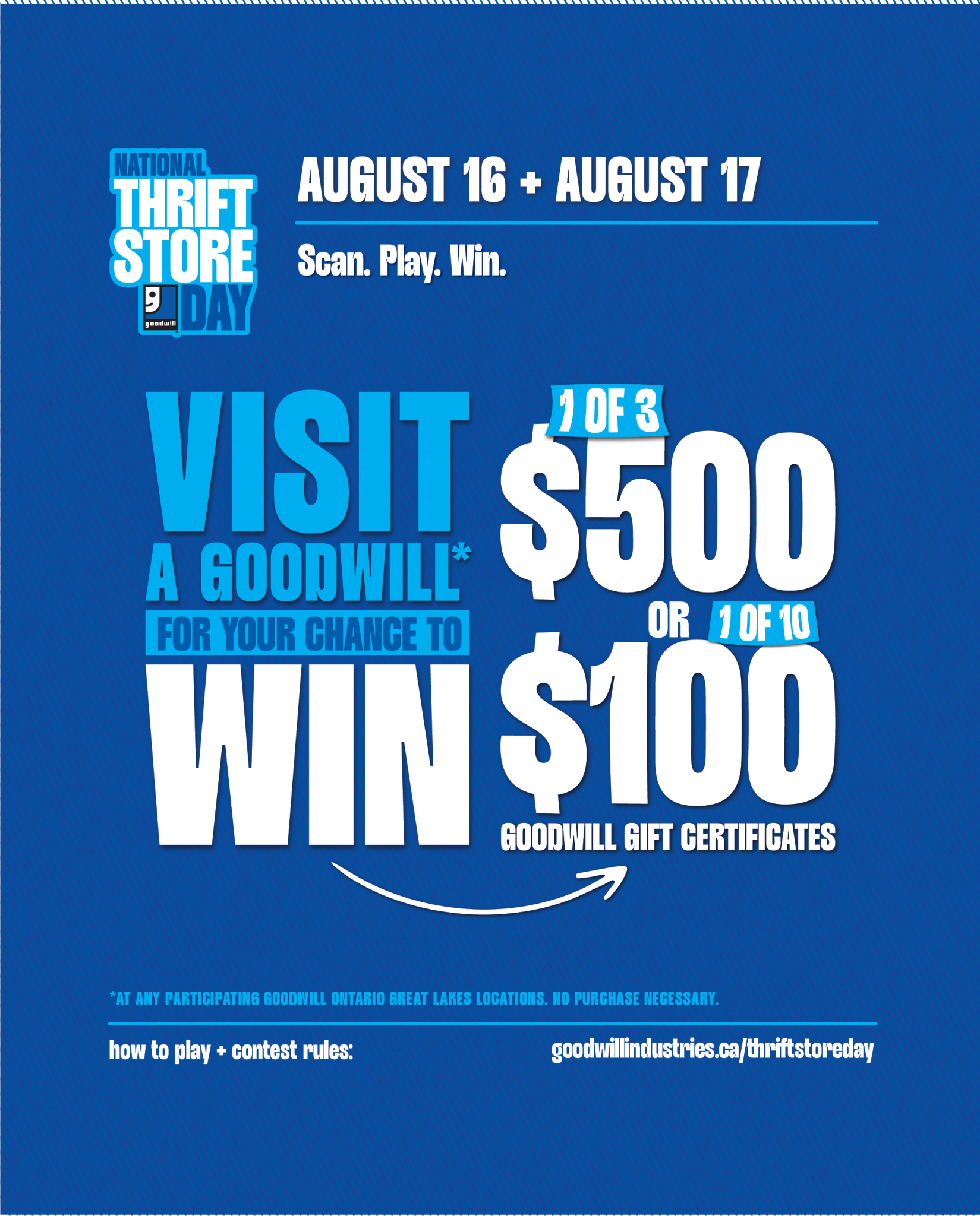 National Thrift Store Day - Goodwill Industries, Ontario Great Lakes